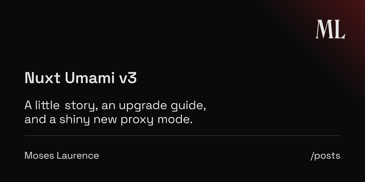 Nuxt Umami v3 · ML